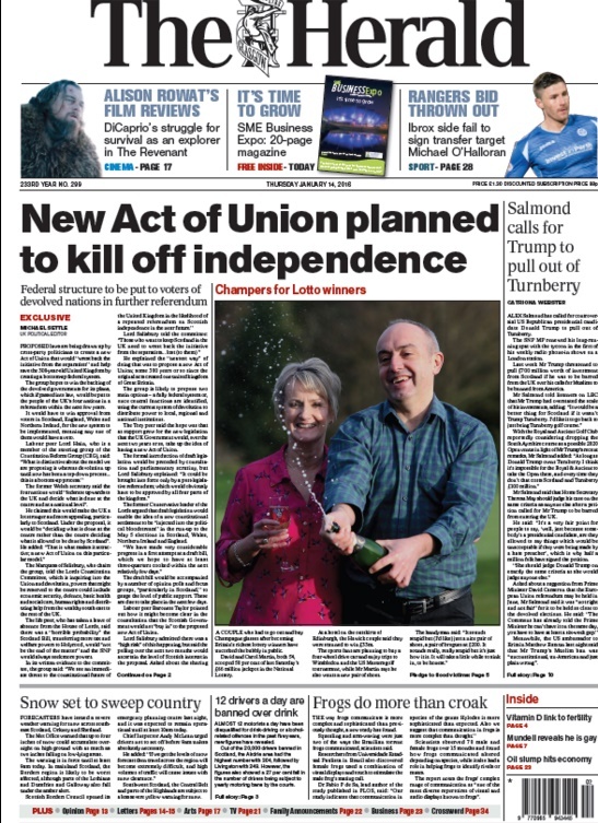 The Herald - New Act of Union planned to kill off independence ...